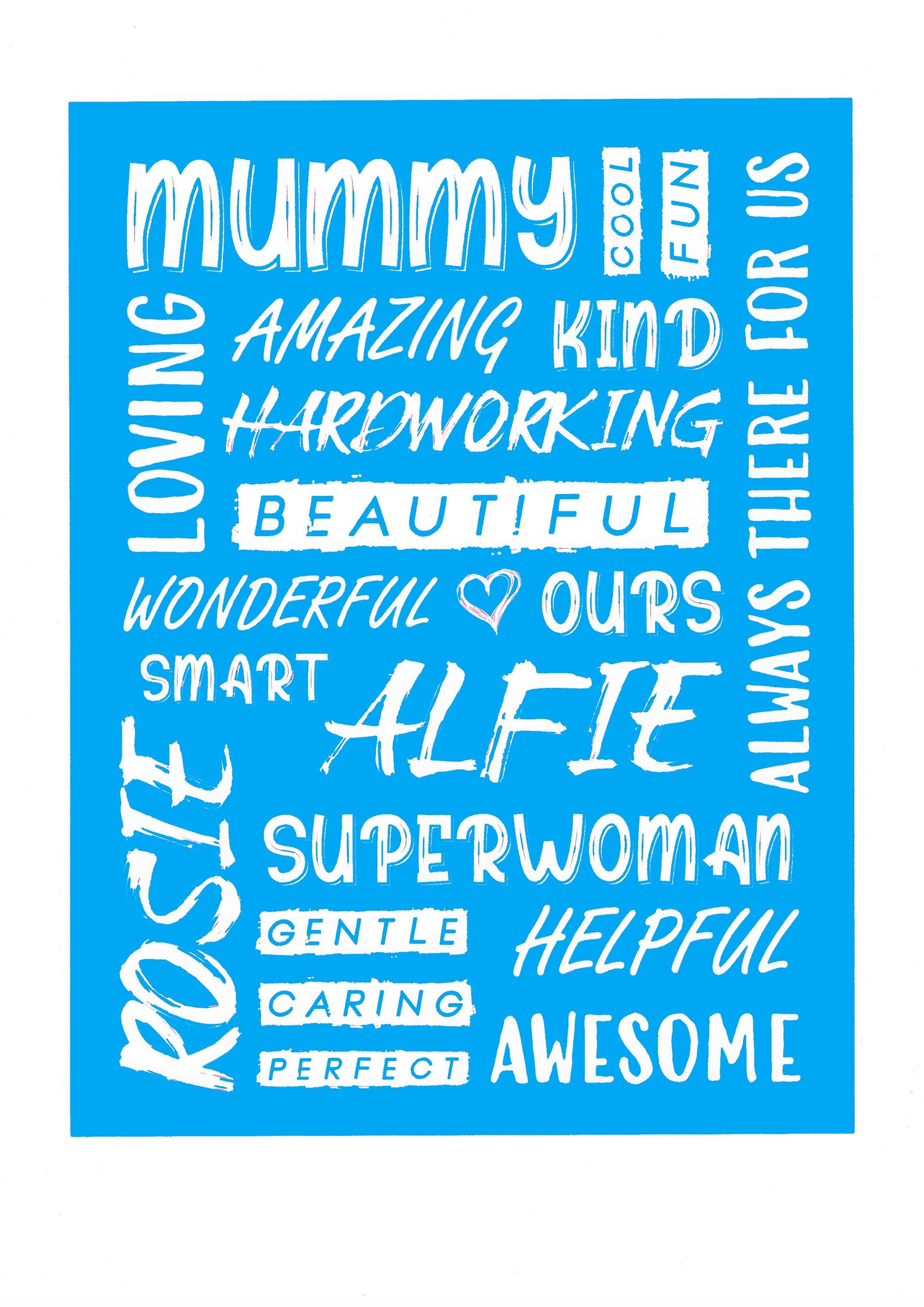 Personalised Mum/mummy Word Art Prints Custom Handmade Word - Etsy