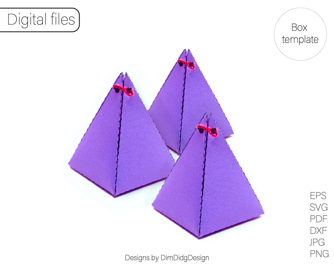 Wedding Favor Box Template Pyramid Box Template Pyramid Gift - Etsy