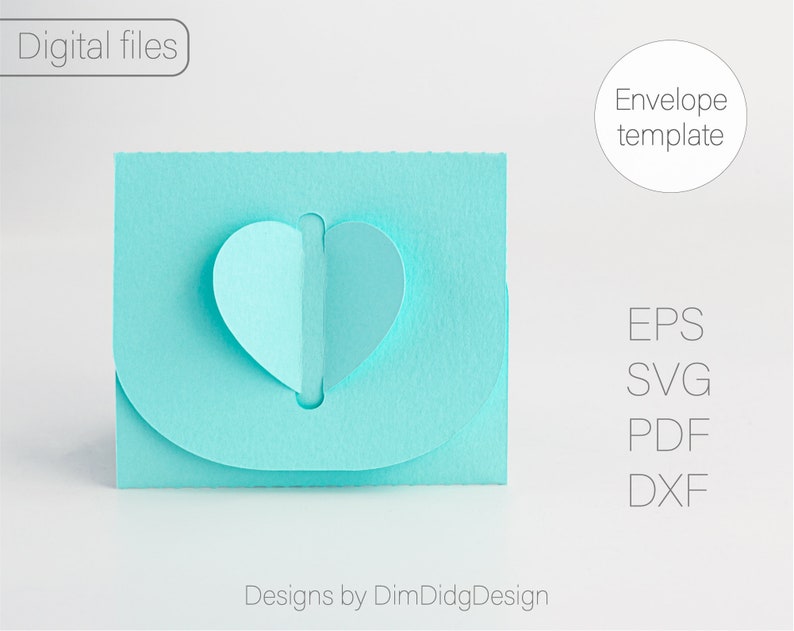 Heart Envelope SVG Envelope Template Svg Valentine Svg - Etsy