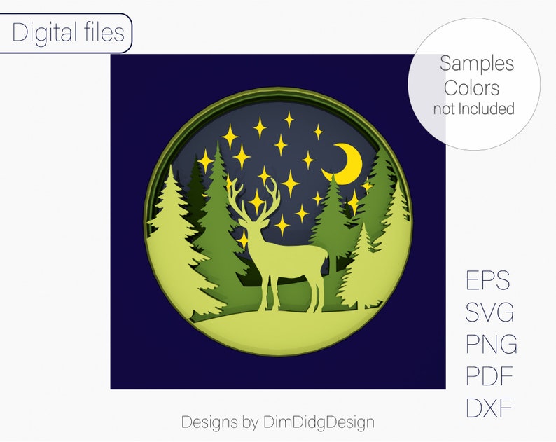Shadow Box Svg 3d Layered Svg Forest Shadow Box Svg Deer Svg - Etsy