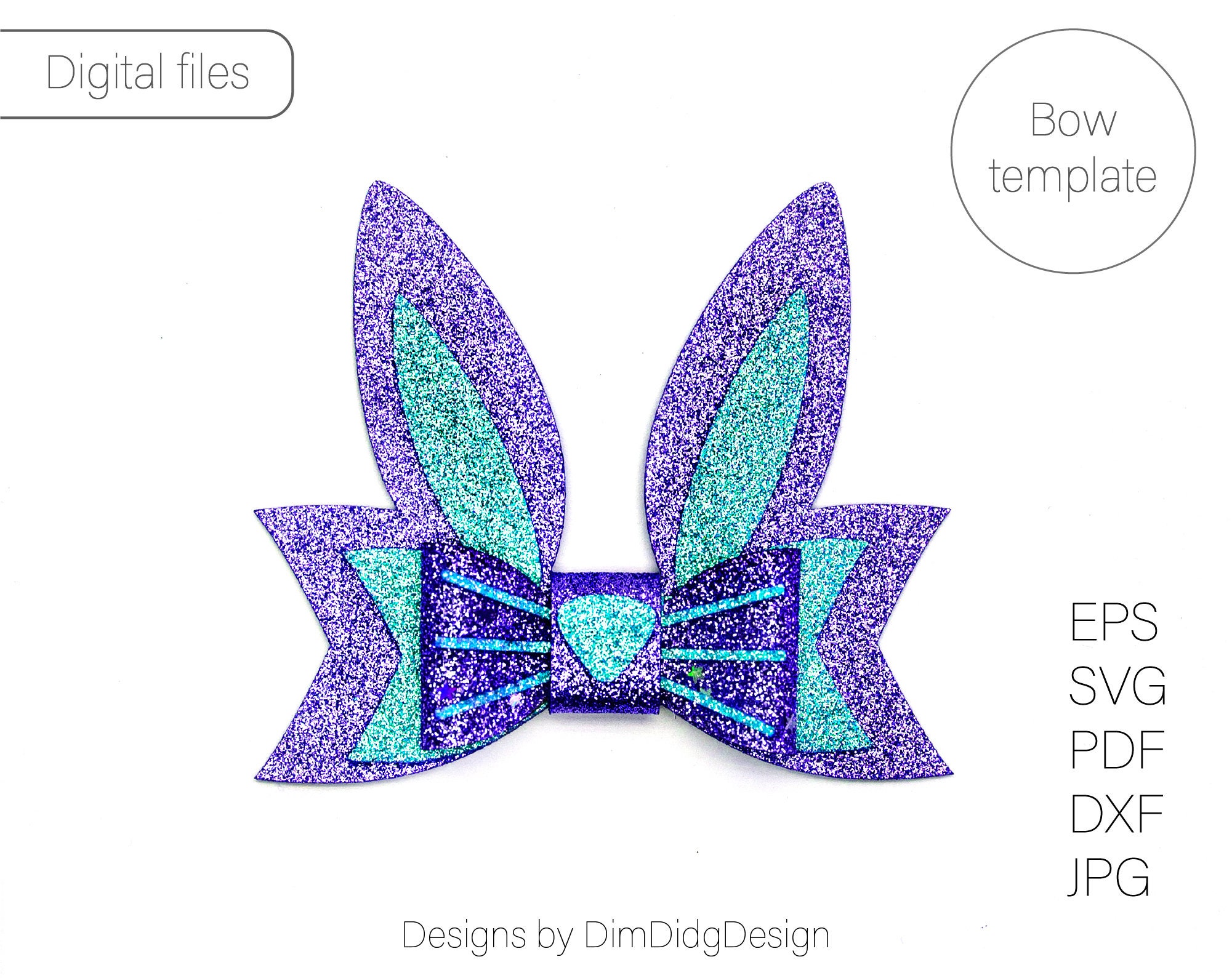 Bunny bow SVG Bunny hair bow svg Easter bow svg Rabbit bow PDF | Etsy