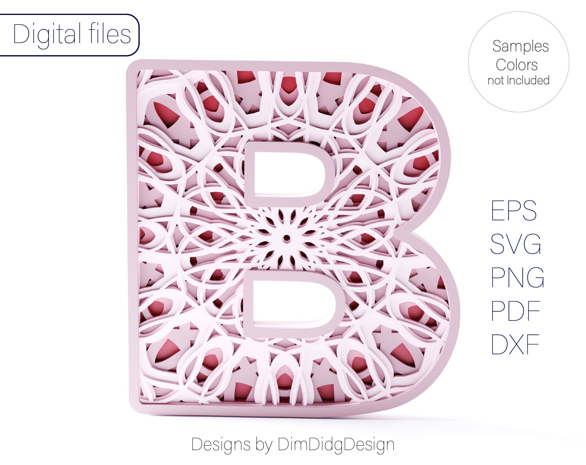 3d Letter Svg 3d Svg Letter Template Letter B Paper Cut Svg - Etsy