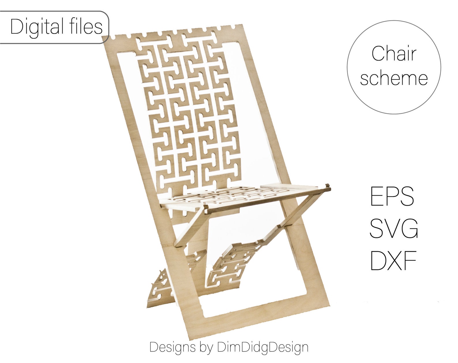 Plywood Chair Greek Style Wooden Chair Laser Cut Chair CNC - Etsy