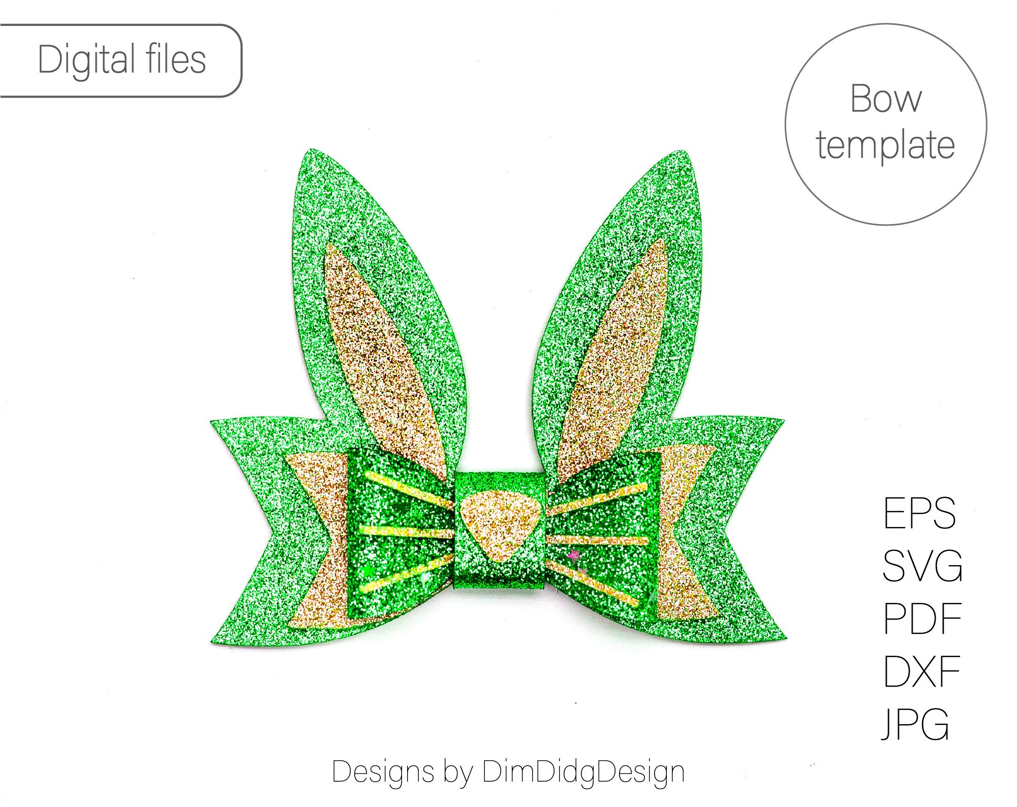 Bunny bow SVG Bunny hair bow svg Easter bow svg Rabbit bow PDF | Etsy