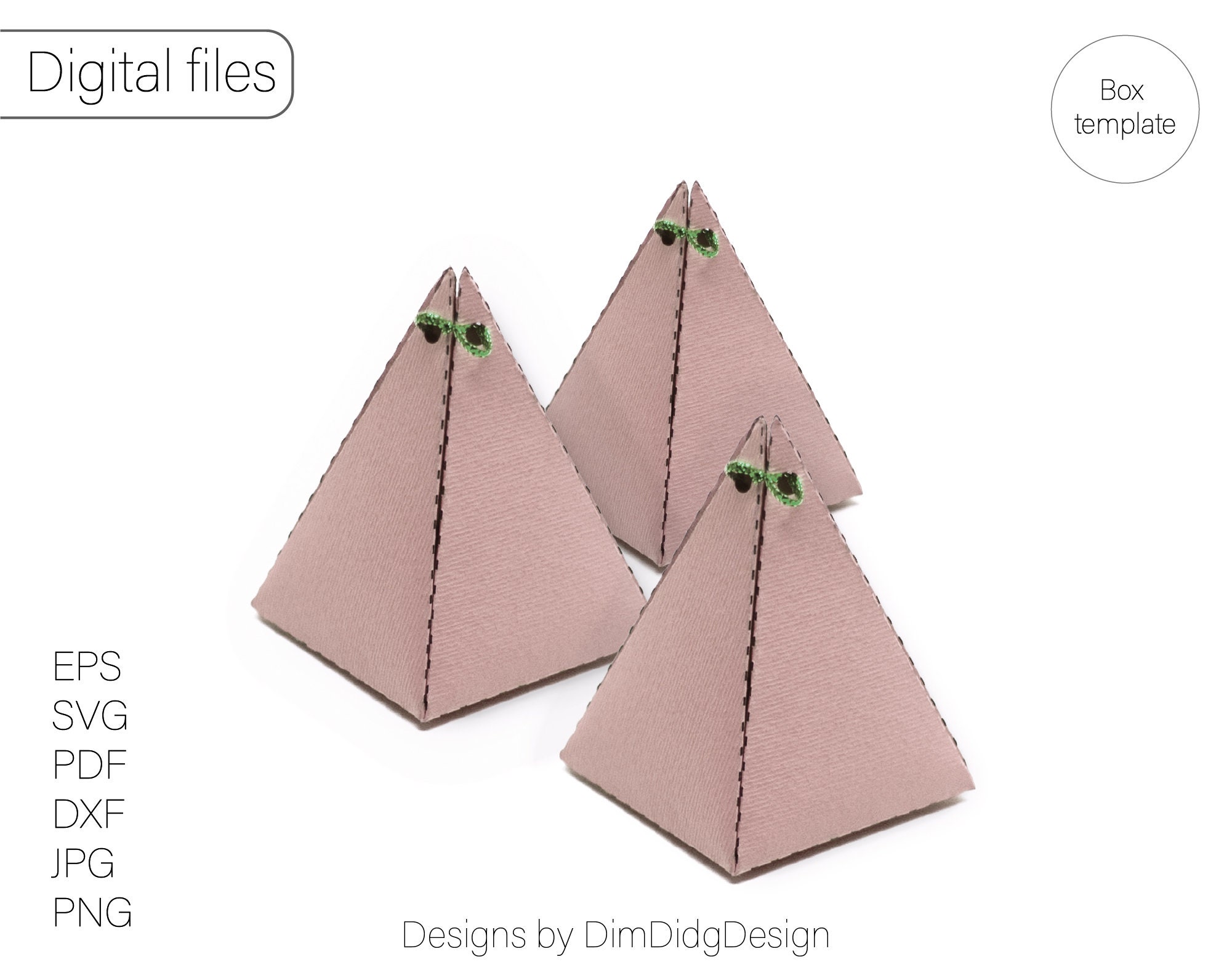 Wedding Favor Box Template Pyramid Box Template Pyramid Gift - Etsy