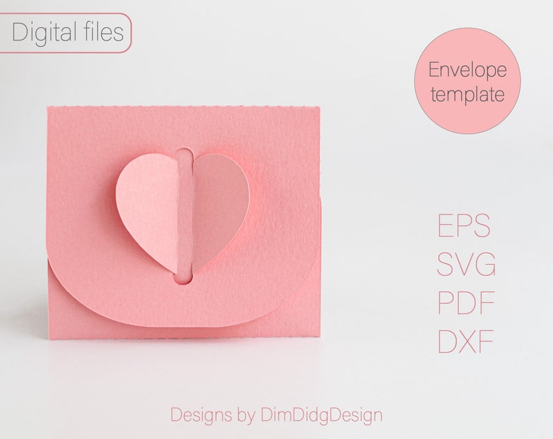 Heart Envelope SVG Envelope Template Svg Valentine Svg - Etsy