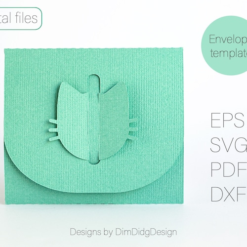 Cash Envelope Svg Gift Card Holder Svg Cat Envelope Template - Etsy
