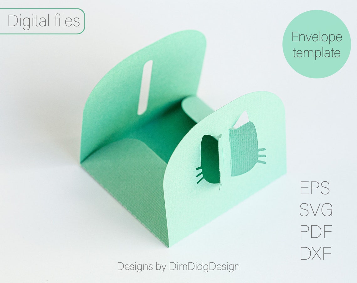 Cash Envelope Svg Gift Card Holder Svg Cat Envelope Template - Etsy
