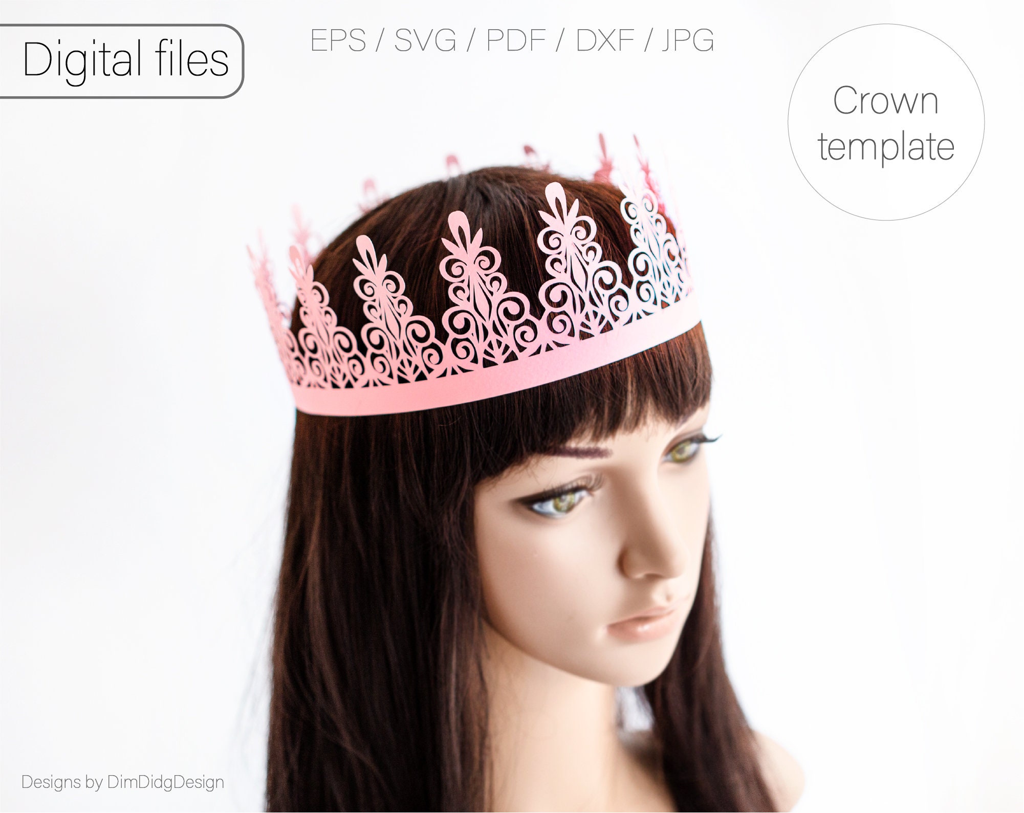 Pink Princess Crown Template