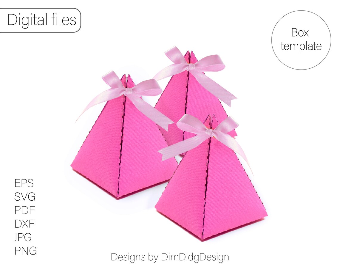 Wedding Favor Box Template Pyramid Box Template Pyramid Gift - Etsy