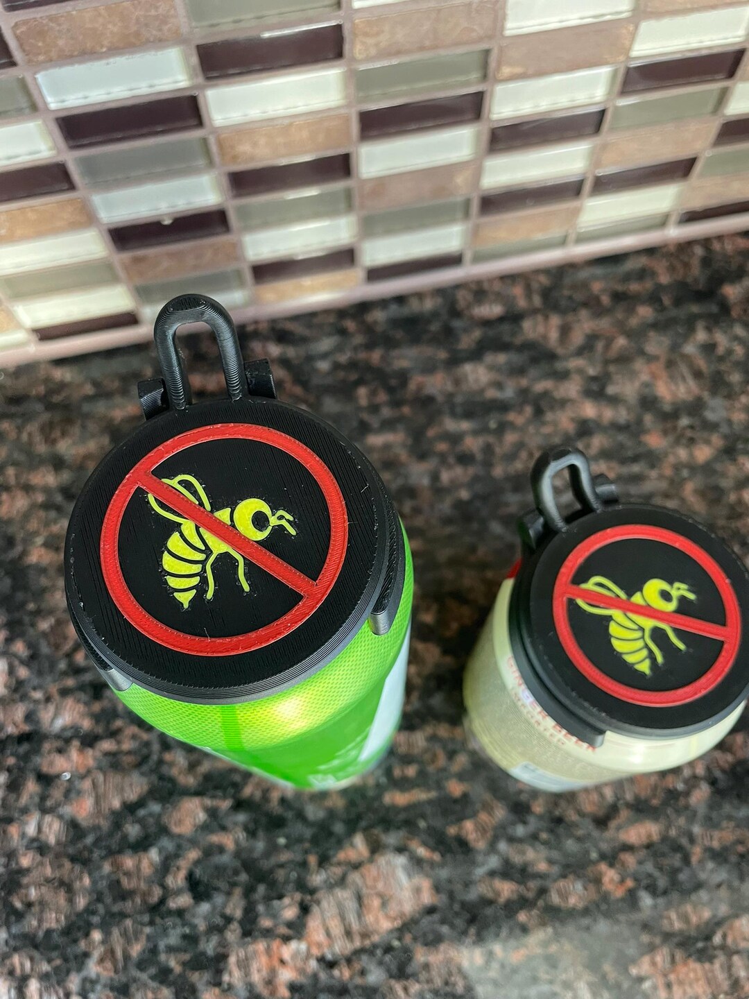 Reusable Can Lid With Icons, Bee Protection Symbol, Beer Mug, Smiley ...
