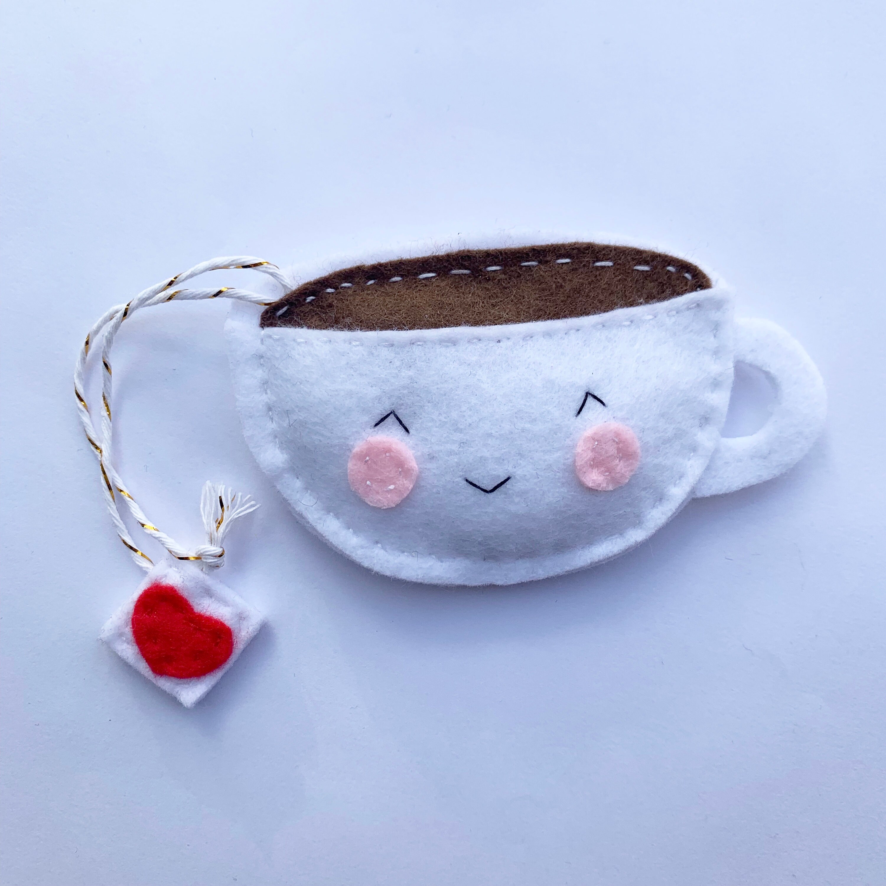 PDF Pattern, Kawaii Tea Cup Pattern, Felt Ornament Pattern, Felt Kawaii ...