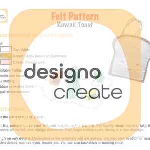 PDF Pattern, Kawaii Toast Pattern, Felt Ornament Pattern, Felt Kawaii ...