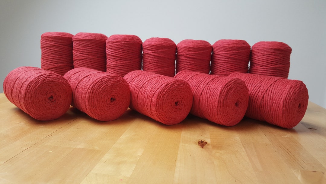 Red 3 Mm Macrame Cord 250 Gr %100 Soft Cotton Yarn Thread Crocheting ...