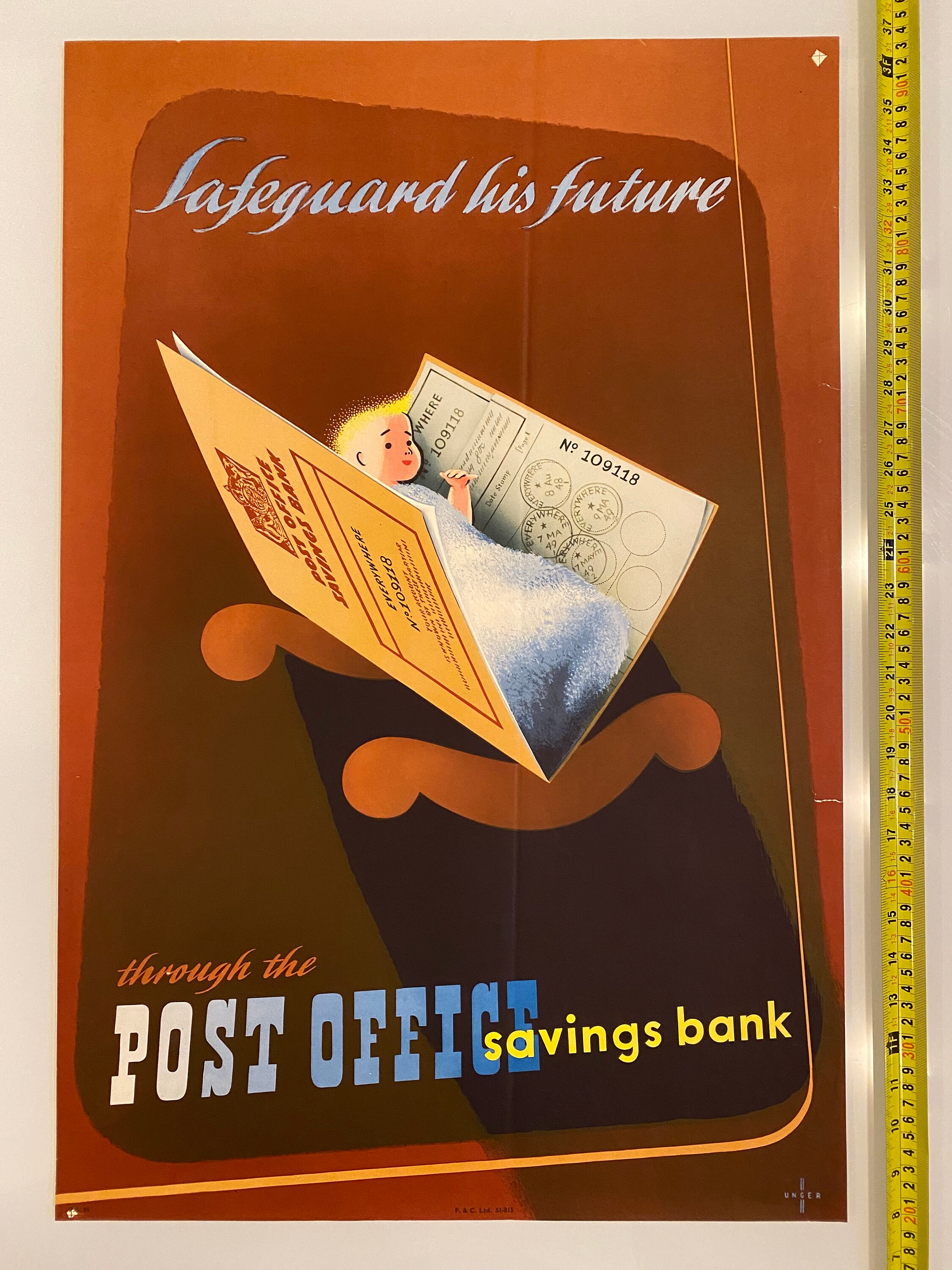 Vintage Poster Post Office Savings Bank Safeguard | Etsy