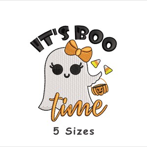Its Boo Time Machine Embroidery Design 5 Size, Ghost Embroidery Design ...