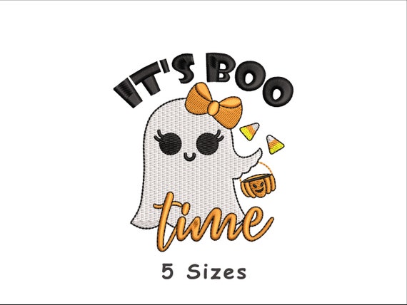 Its Boo Time Machine Embroidery Design 5 Size Ghost - Etsy