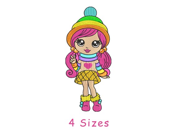 Cute Little Girl Machine Embroidery Design File 4 Sizes Cute | Etsy