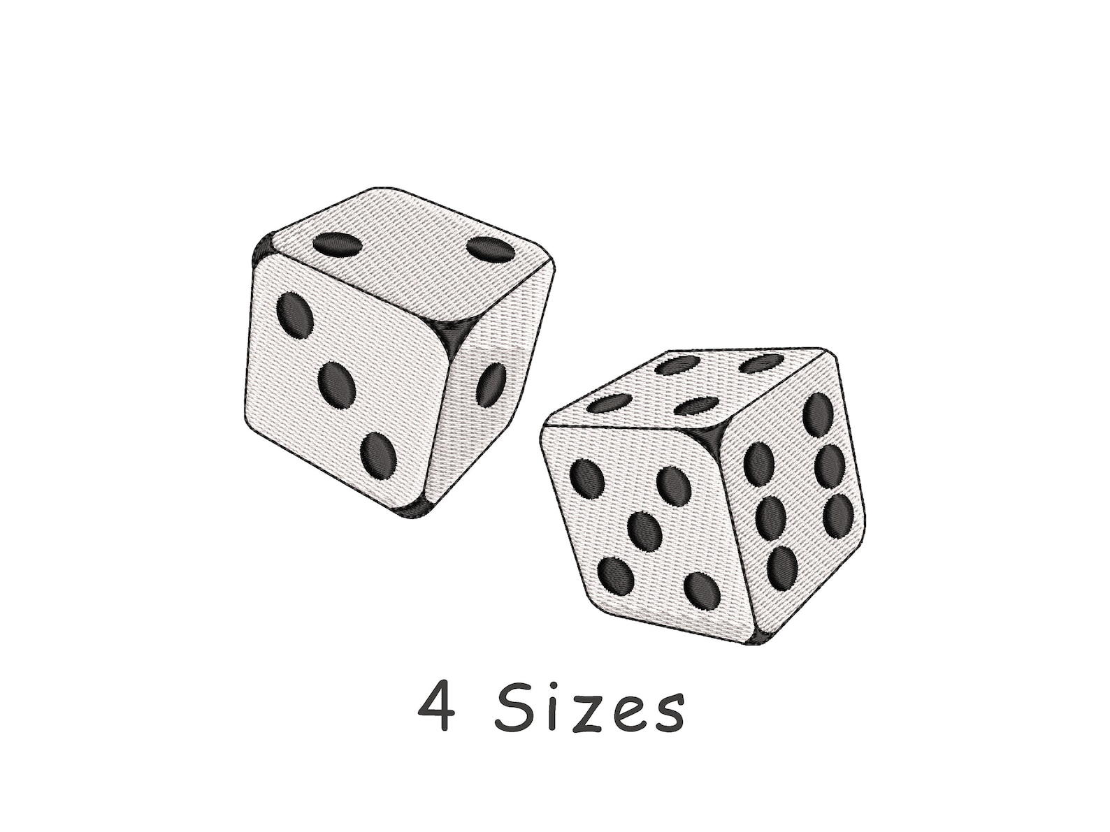 Lucky Dice Machine Embroidery Design File 4 Sizes, Gambling Embroidery ...