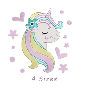 Horse Unicorn Girl Machine Embroidery Design File 4 Sizes, Unicorns ...