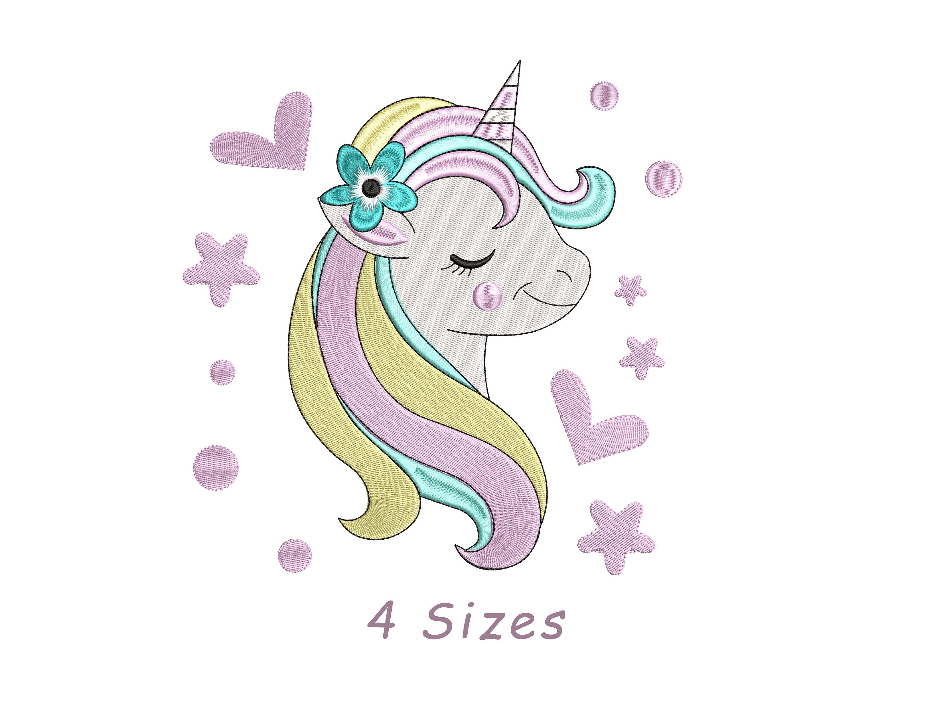 Horse Unicorn Girl Machine Embroidery Design File 4 Sizes - Etsy