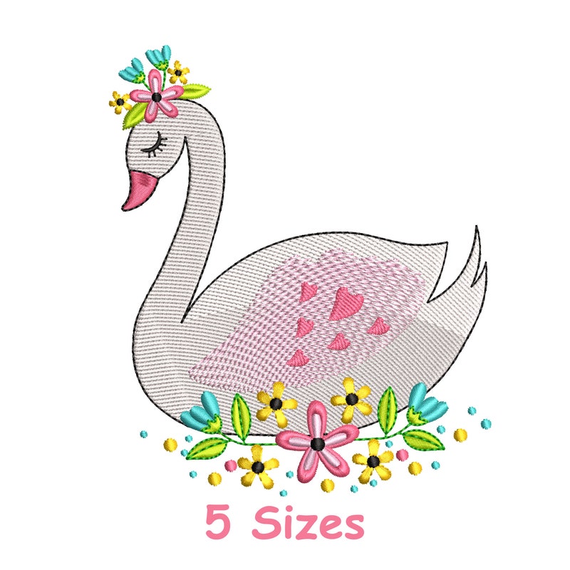 Swan Embroidery - Etsy