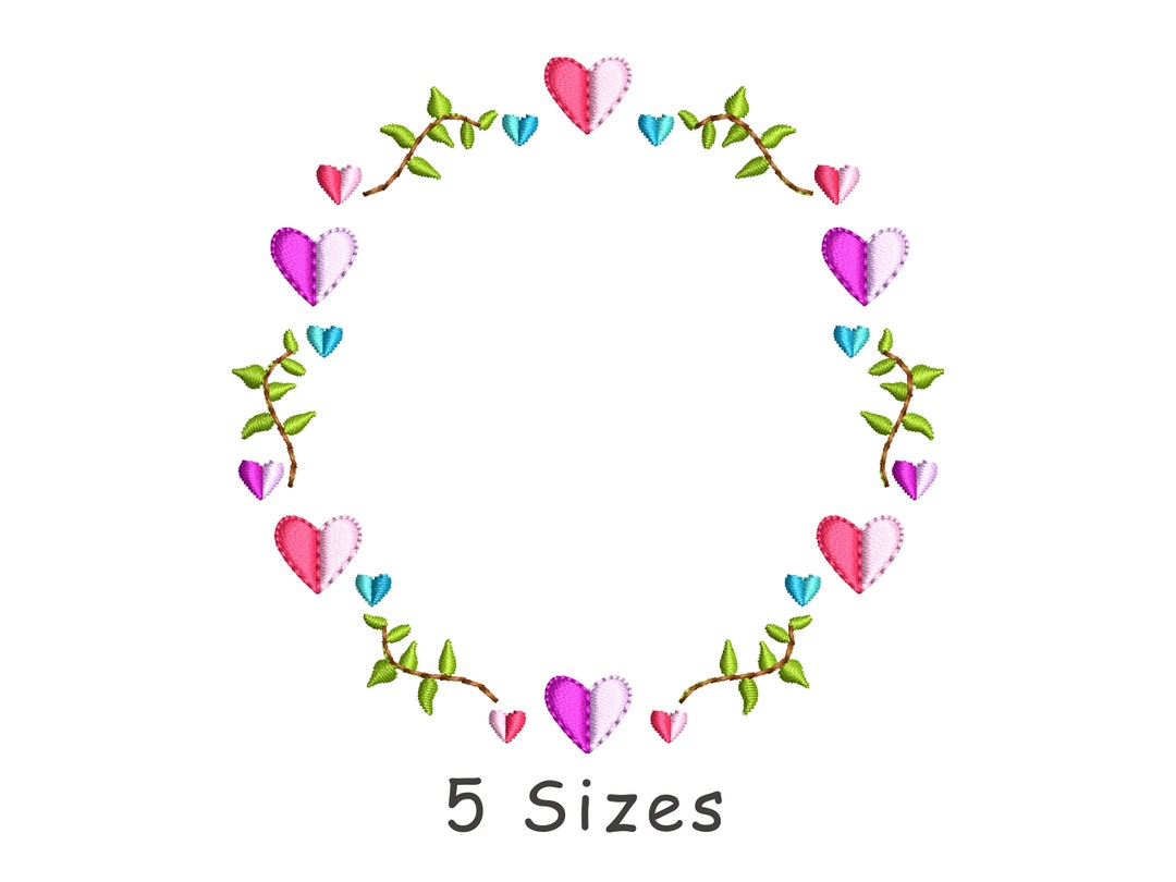 Heart Frame Machine Embroidery Designs 4 Files, Floral Frame Embroidery ...