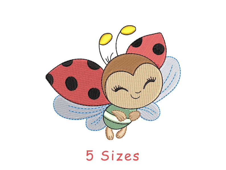 Cute Ladybug Machine Embroidery Design File 4 Sizes. Ladybird - Etsy