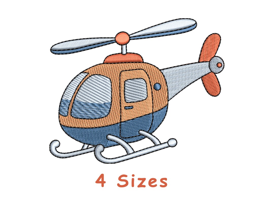 Helicopter Embroidery Designs 4 Sizes - Chopper Embroidery Design ...