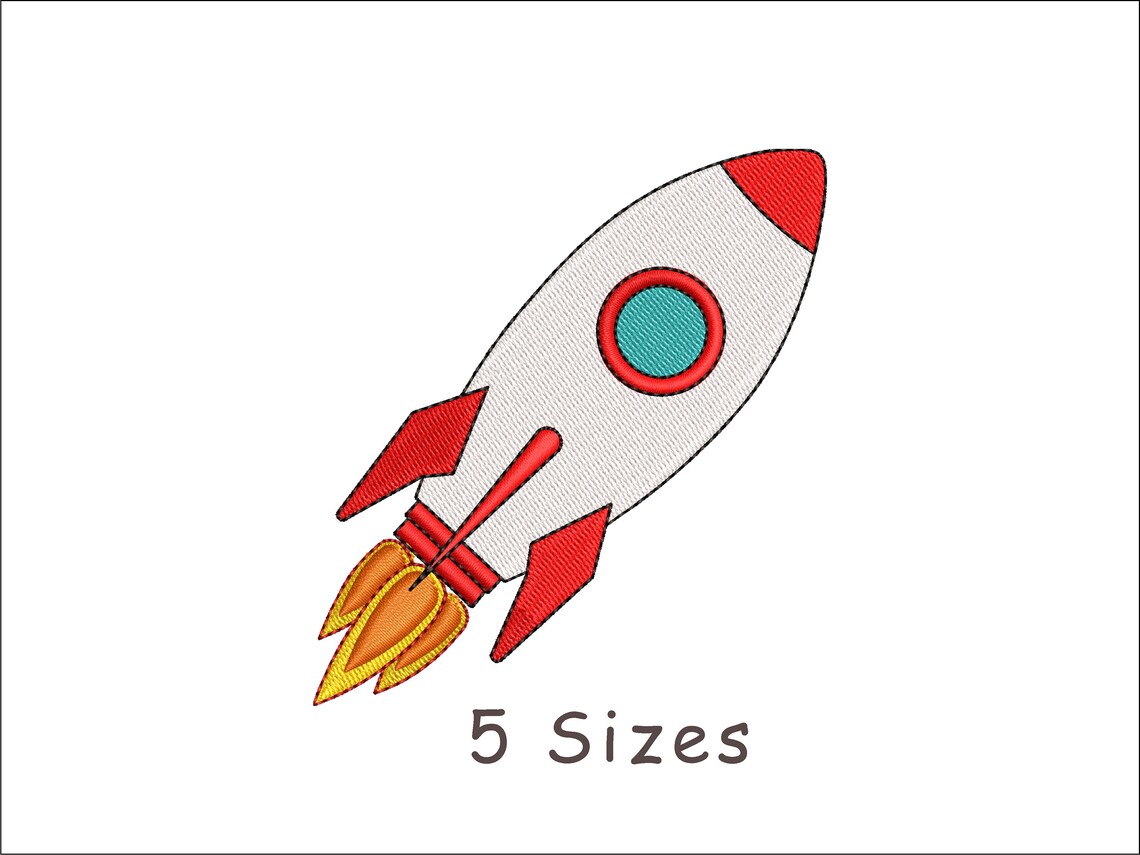 Space Shuttle Machine Embroidery Design File 5 Sizes, Space Rocket ...