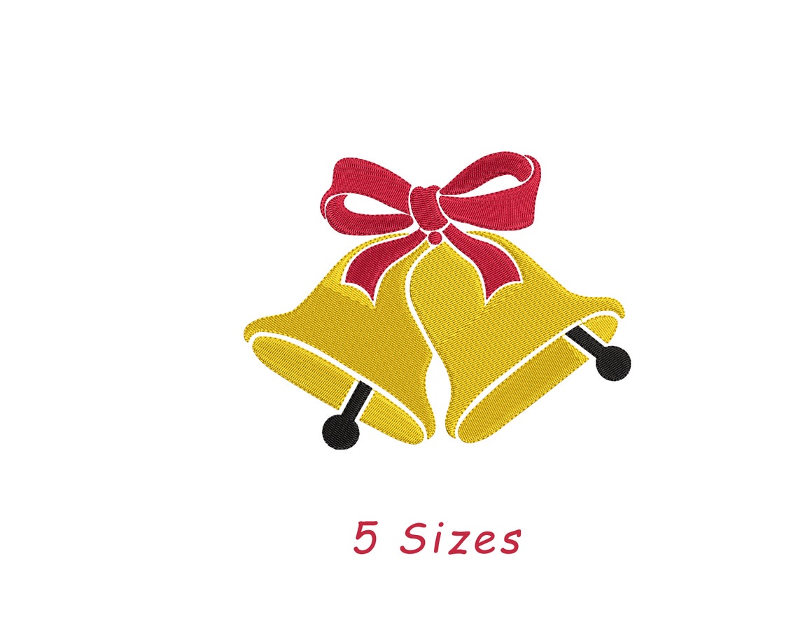 Christmas Bell Embroidery Machine Embroidery Design File 5 - Etsy