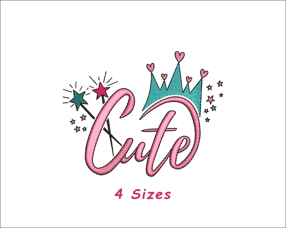 Cute Crown Machine Embroidery Design File 4 Sizes, Crown Embroidery ...