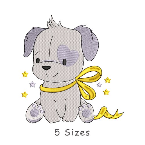 Cute Dog Machine Embroidery Design File 5 Sizes Puppy Machine - Etsy