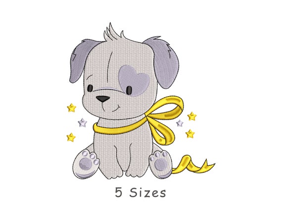 Cute Dog Machine Embroidery Design File 5 Sizes Puppy Machine - Etsy