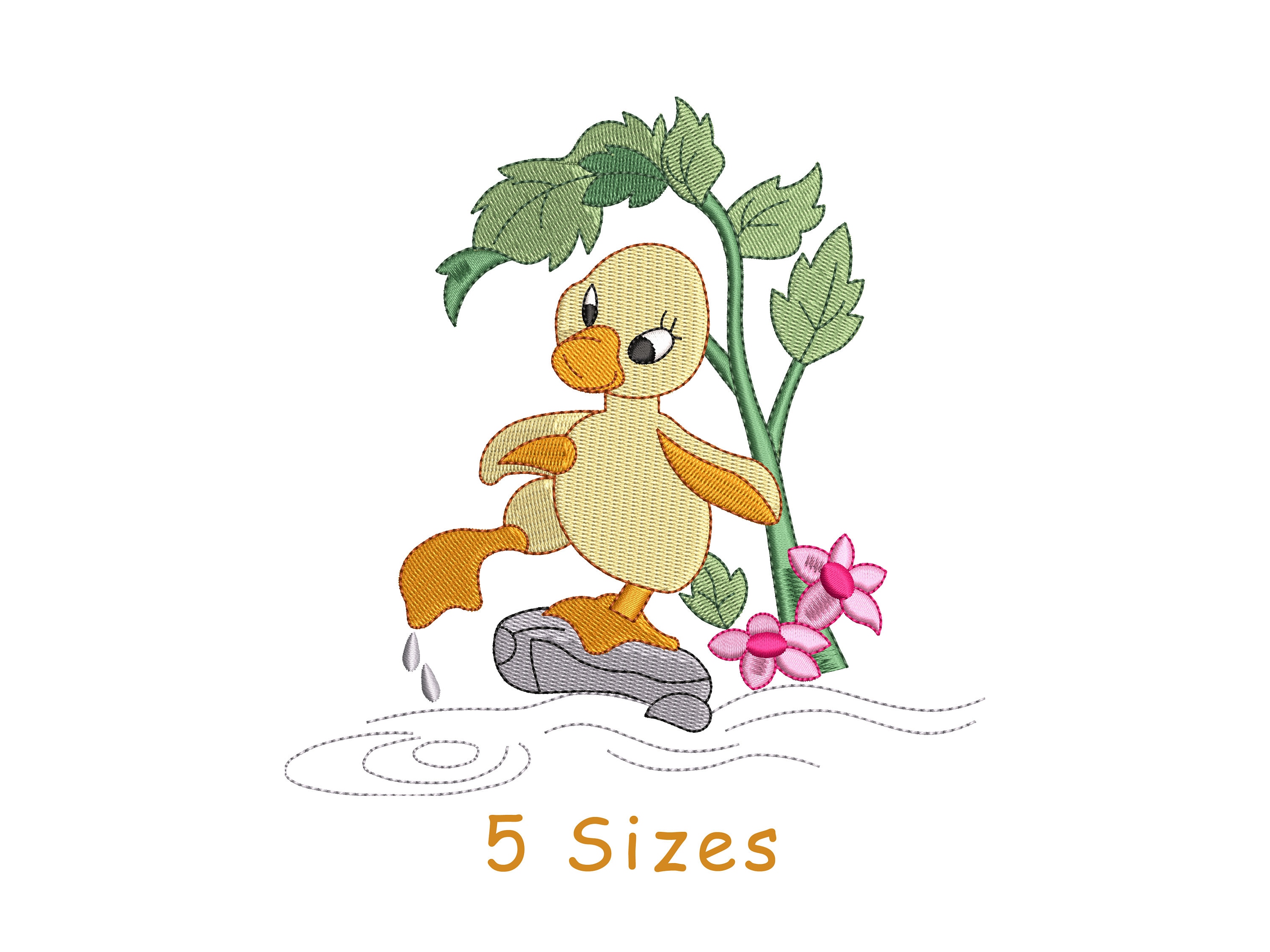 Duck With Plank Machine Embroidery Design File 5 Sizes Baby | Etsy