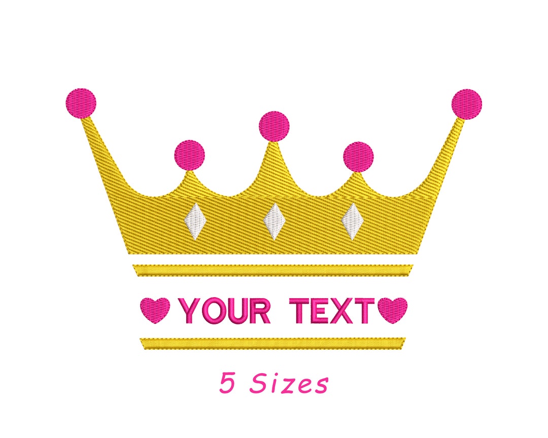 Royal Crown Machine Embroidery Design File 5 Sizes. Prince Crown ...
