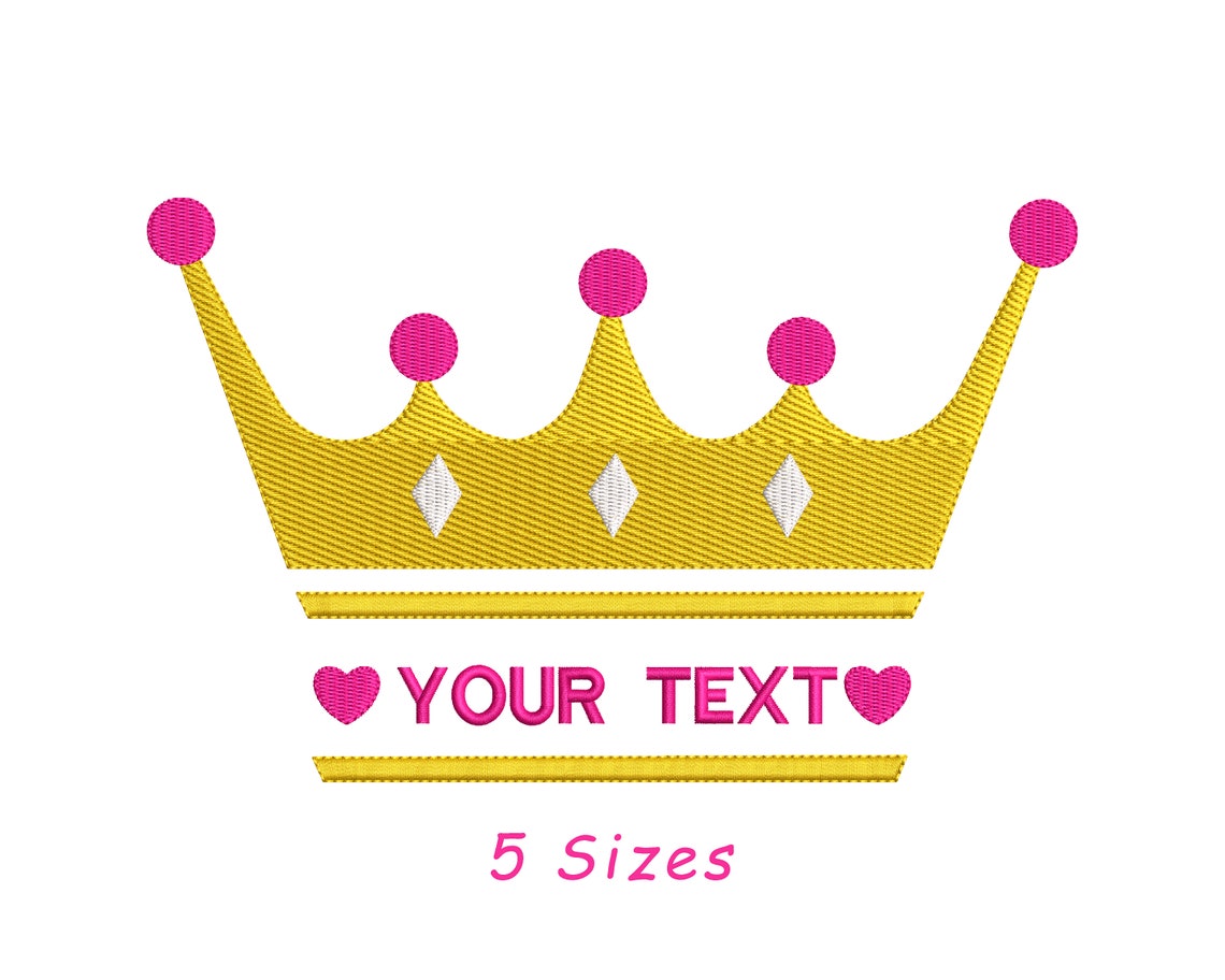 Royal Crown Machine Embroidery Design File 5 Sizes. Prince Crown ...