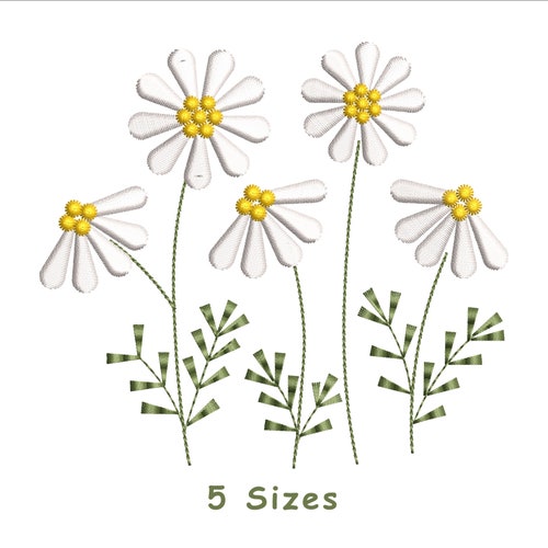 Daisy Embroidery Design Wildflowers Embroidery Pattern - Etsy