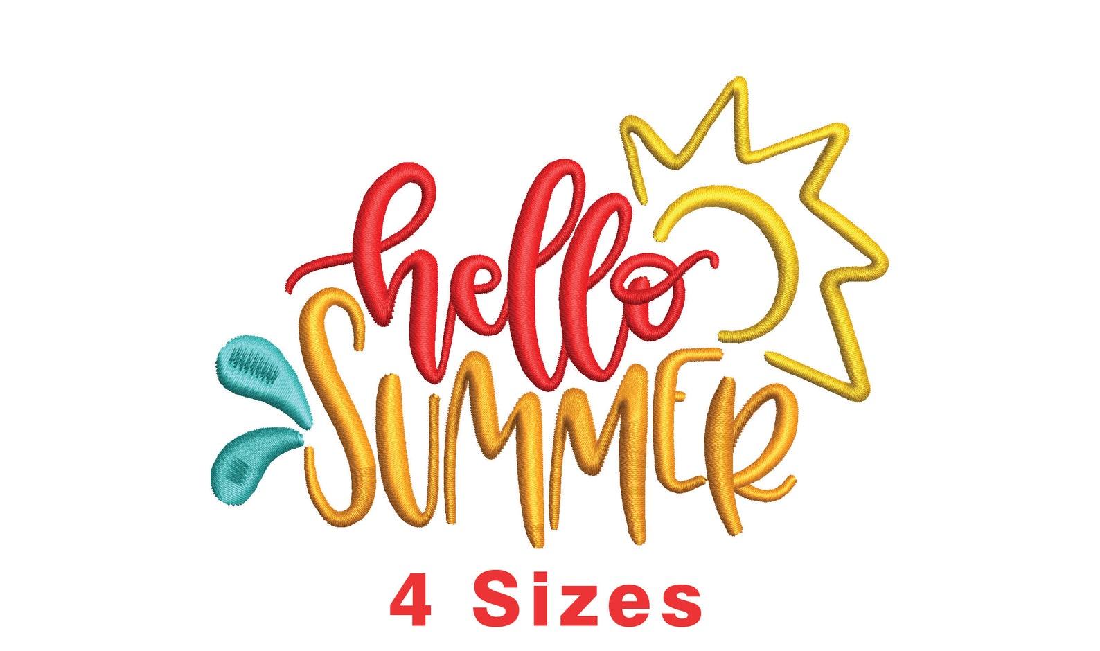 Hello Summer Embroidery Design Machine Embroidery Design 4 - Etsy