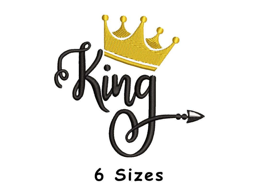 King Crown Machine Embroidery Design File 6 Sizes, Crown Embroidery ...