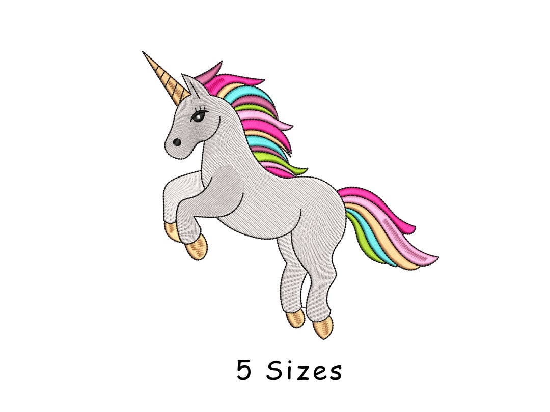 Stand Horse Unicorn Girl Machine Embroidery Design File 5 Sizes ...