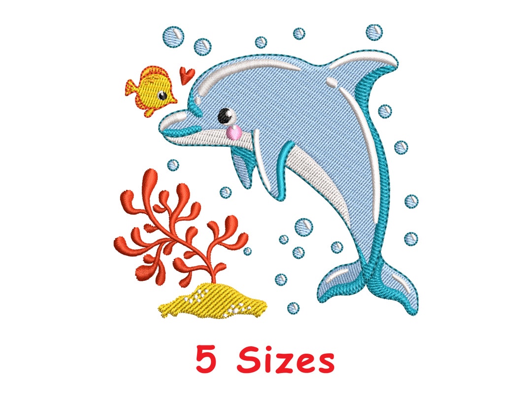 Dolphin Embroidery Design,animals Machine Embroidery Design, Sea Animal ...