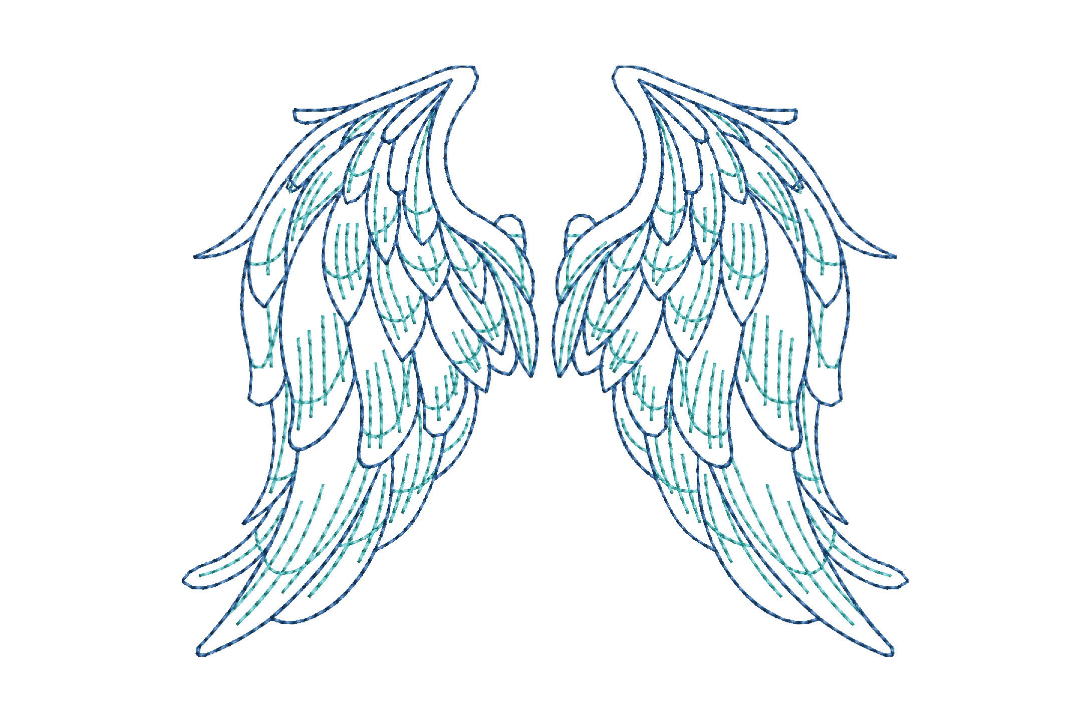 Pair of wings Angel wings Machine Embroidery Design quick | Etsy