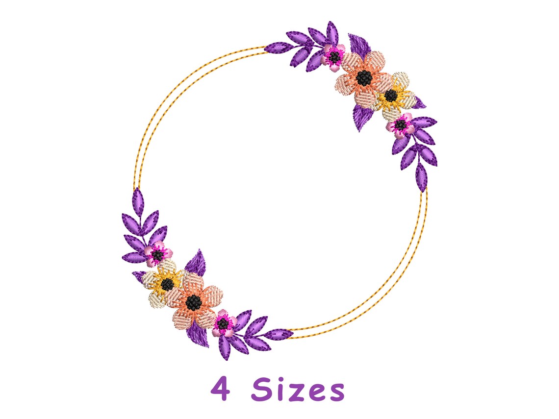 Cute Geometric Frame Machine Embroidery 4 Sizes Floral - Etsy