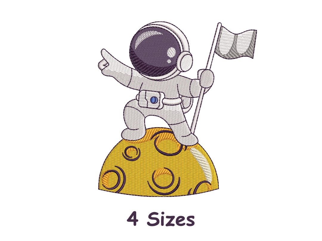 Astronaut Embroidery Design 4 Sizes, Astronaut in Space Embroidery ...