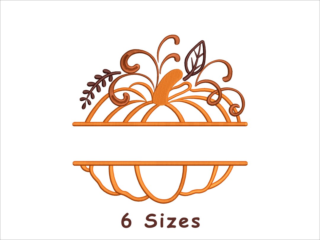 Split Halloween Pumpkin Machine Embroidery Design File 6 Sizes ...