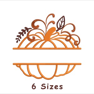 Split Halloween Pumpkin Machine Embroidery Design File 6 Sizes ...