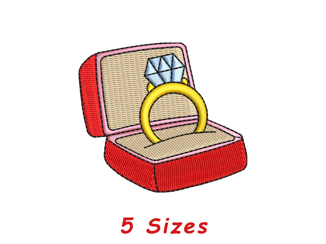 Diamond Wedding Ring Machine Embroidery Design File 5 Sizes, Bridal ...