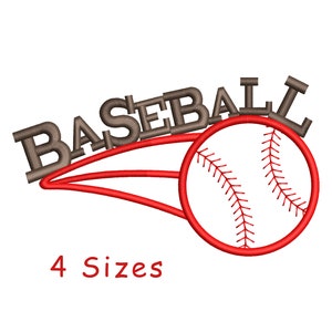 Baseball Machine Embroidery Design File 4 Sizes, Ball Embroidery Design ...