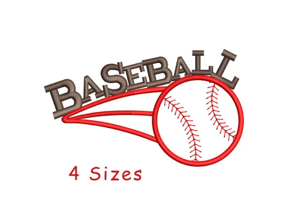 Baseball Machine Embroidery Design File 4 Sizes Ball | Etsy